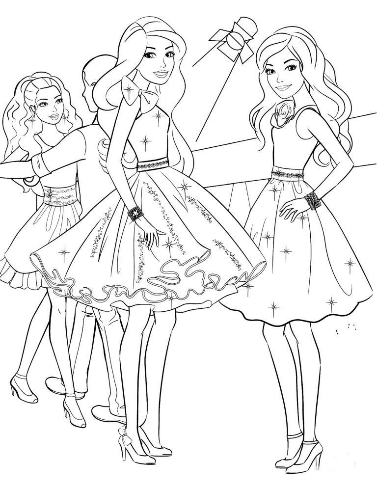 Gambar Mewarnai Barbie Untuk Anak PAUD, TK Dan SD